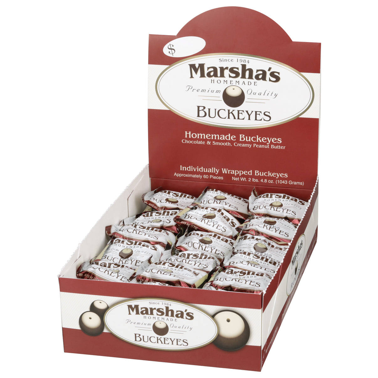 60, Individually Wrapped Homemade Candy Buckeyes – Marsha's Homemade ...